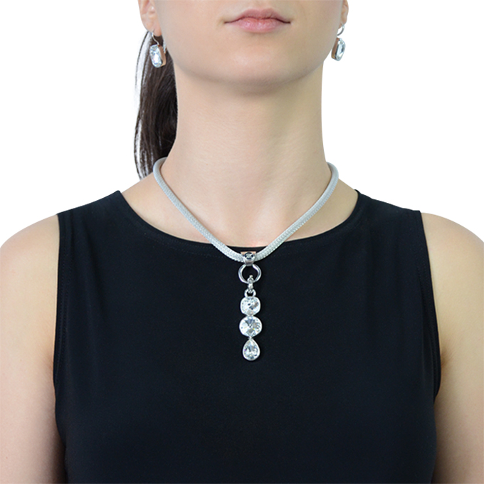 Audrey Crystal Detachable Pendant RG - Myka Designs