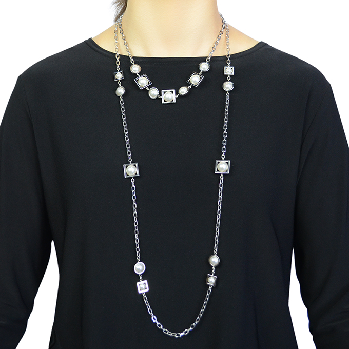 Kyla Modern Pearl Long Necklace - MYKA